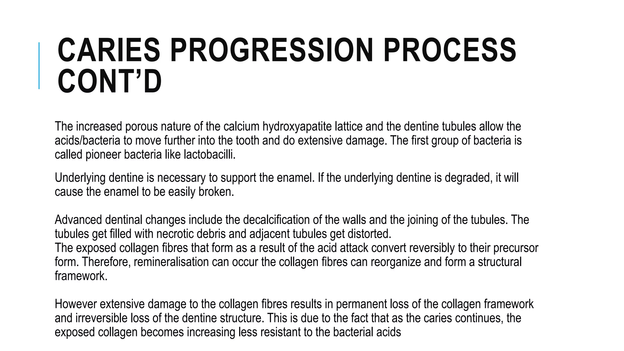Progression of dental caries in dentine | PPTX
