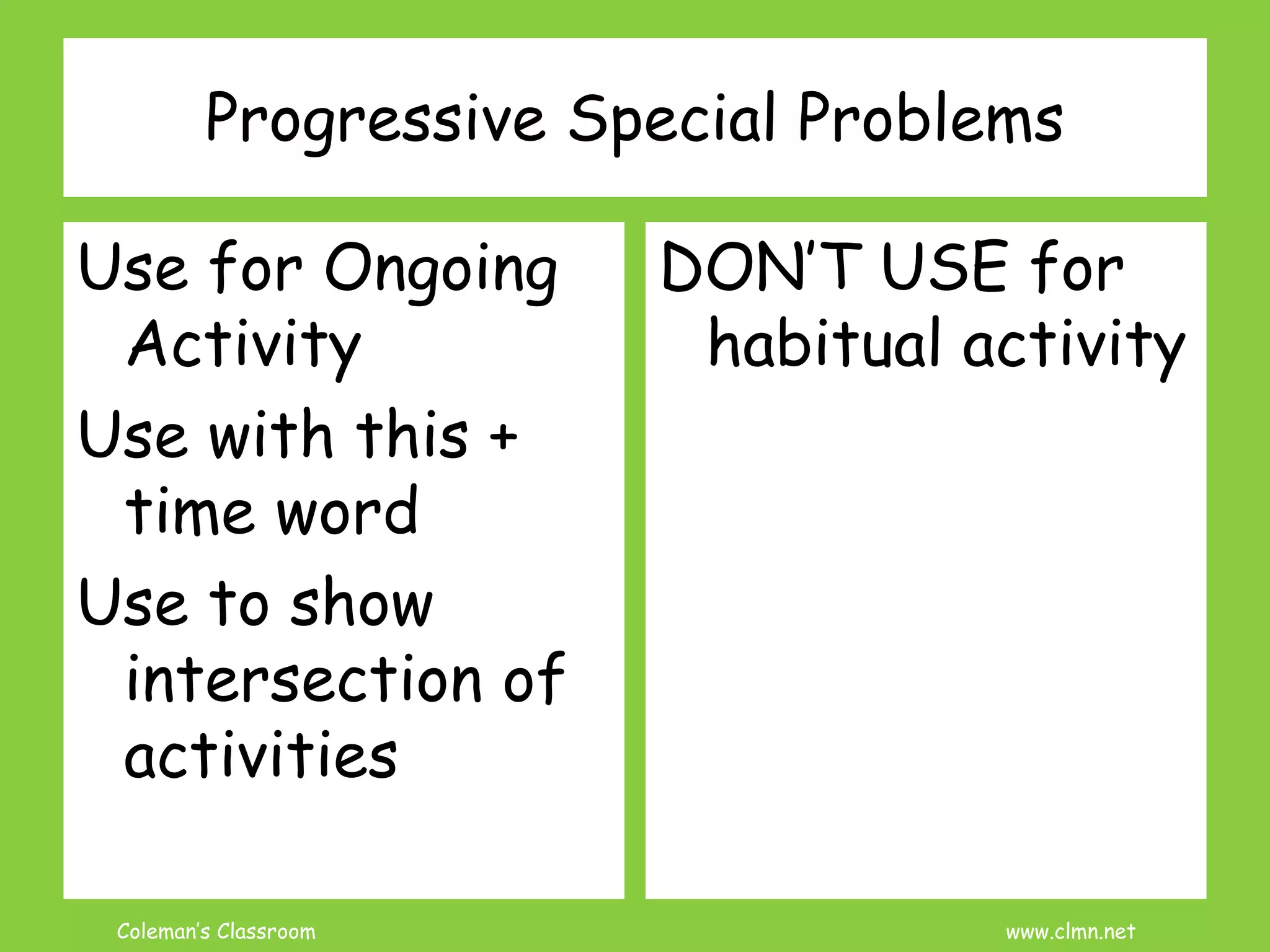 Verb Review- Special Problems with Progressive Verbs | PPT