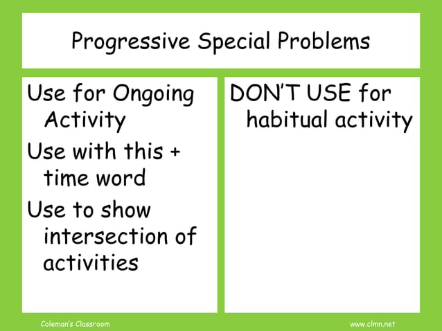 Verb Review- Special Problems with Progressive Verbs | PPT