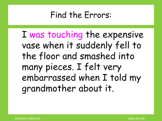 Verb Review- Special Problems with Progressive Verbs | PPT