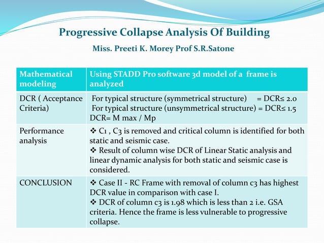 Progressive collapse analysis | PDF