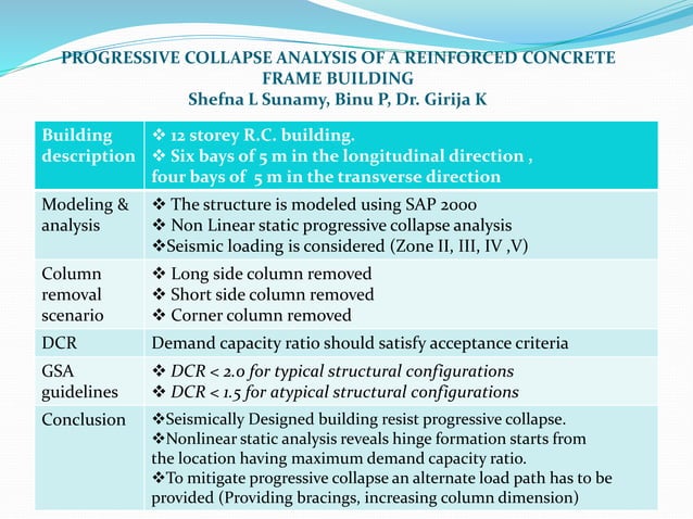 Progressive collapse analysis | PDF