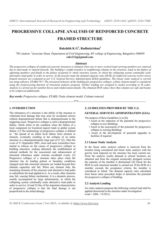 Progressive collapse analysis of reinforced concrete | PDF | Civil Engineering Industry | Industries