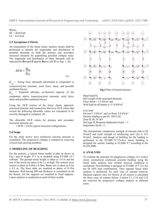 Progressive collapse analysis of reinforced concrete framed structure | PDF