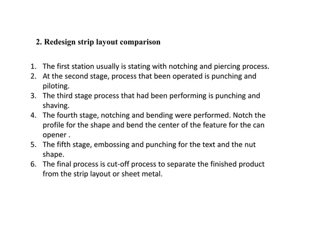 Design of Stage Progressive Die for a Sheet Metal Component | PPTX | Stamps and Coins | Collecting