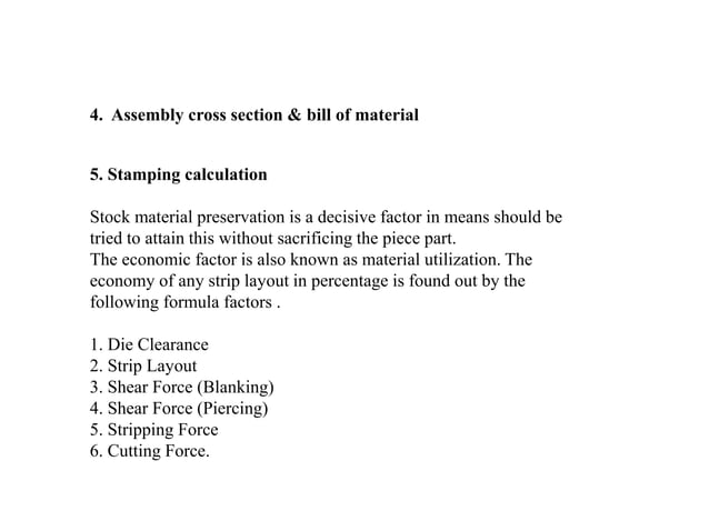 Design of Stage Progressive Die for a Sheet Metal Component | PPTX | Stamps and Coins | Collecting