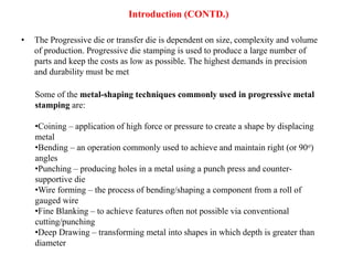 Design of Stage Progressive Die for a Sheet Metal Component | PPTX