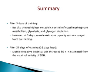 Progressive Effect Of Endurance Training On Metabolic Adaptations In ...