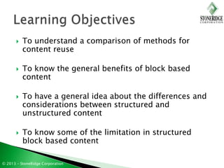 Progressive Enhancements to Improve Content Editing and Reuse in Cascade Server: Blocks (part 1 ...