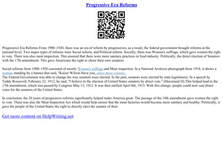 Progressive Era Reforms | PPT