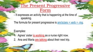 Progressive forms of verbs | PPTX