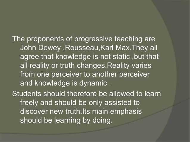 Progressive methods of teaching | PPTX | Primary Education | Education