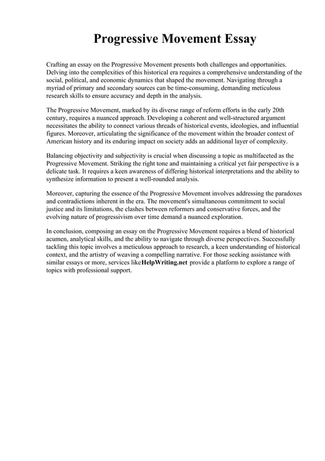 Progressive Movement Essay | PDF