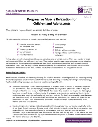 Progressive Muscle Relaxation for Children and Adolescents | PDF
