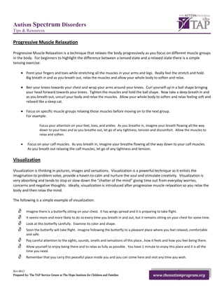 Progressive Muscle Relaxation for Children and Adolescents | PDF