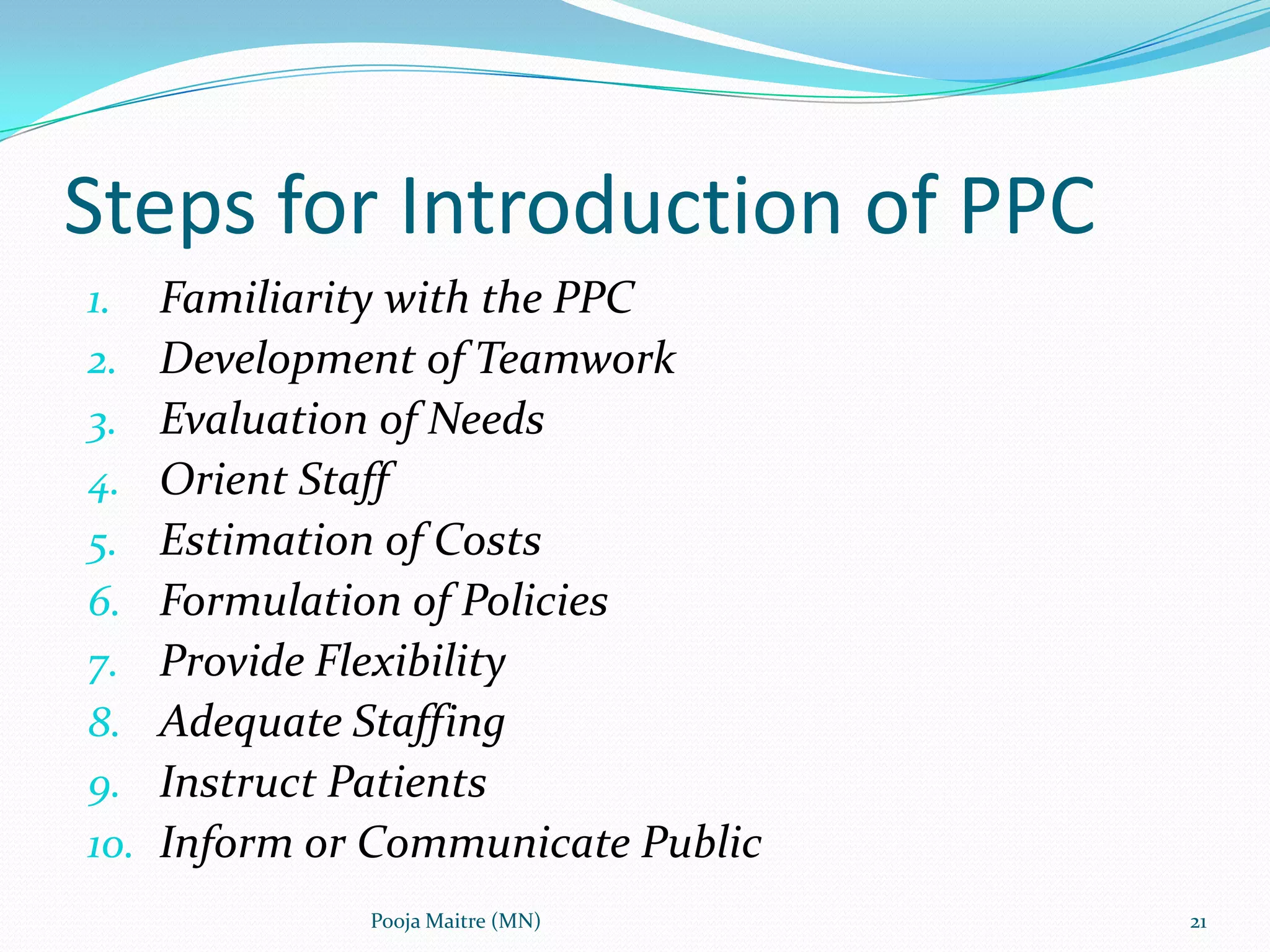 Progressive patient care presentation | PPTX