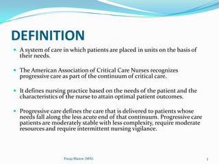 Progressive patient care presentation | PPTX