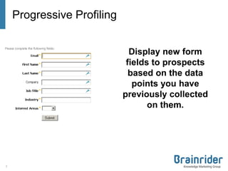 Progressive profiling: a practical b2b marketing clinic | PPTX | Resume Writing and Advice | Job ...