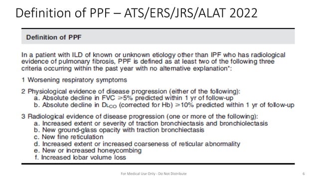 Progressive Pulmonary Fibrosis definition & management | PPTX