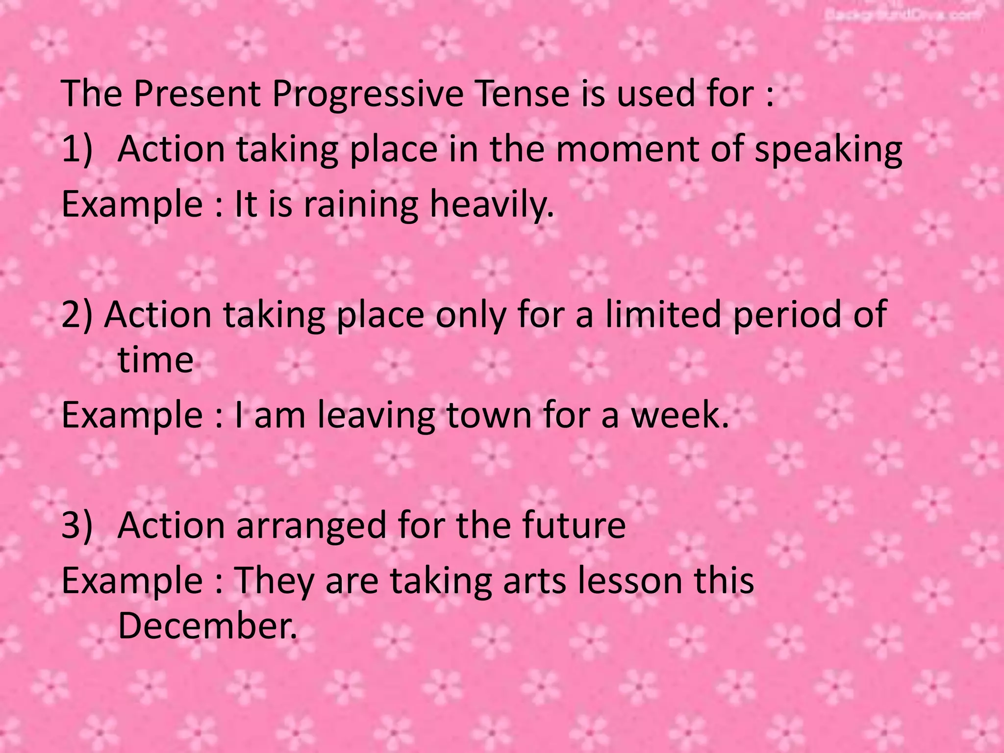 Progressive tenses presentation | PPTX
