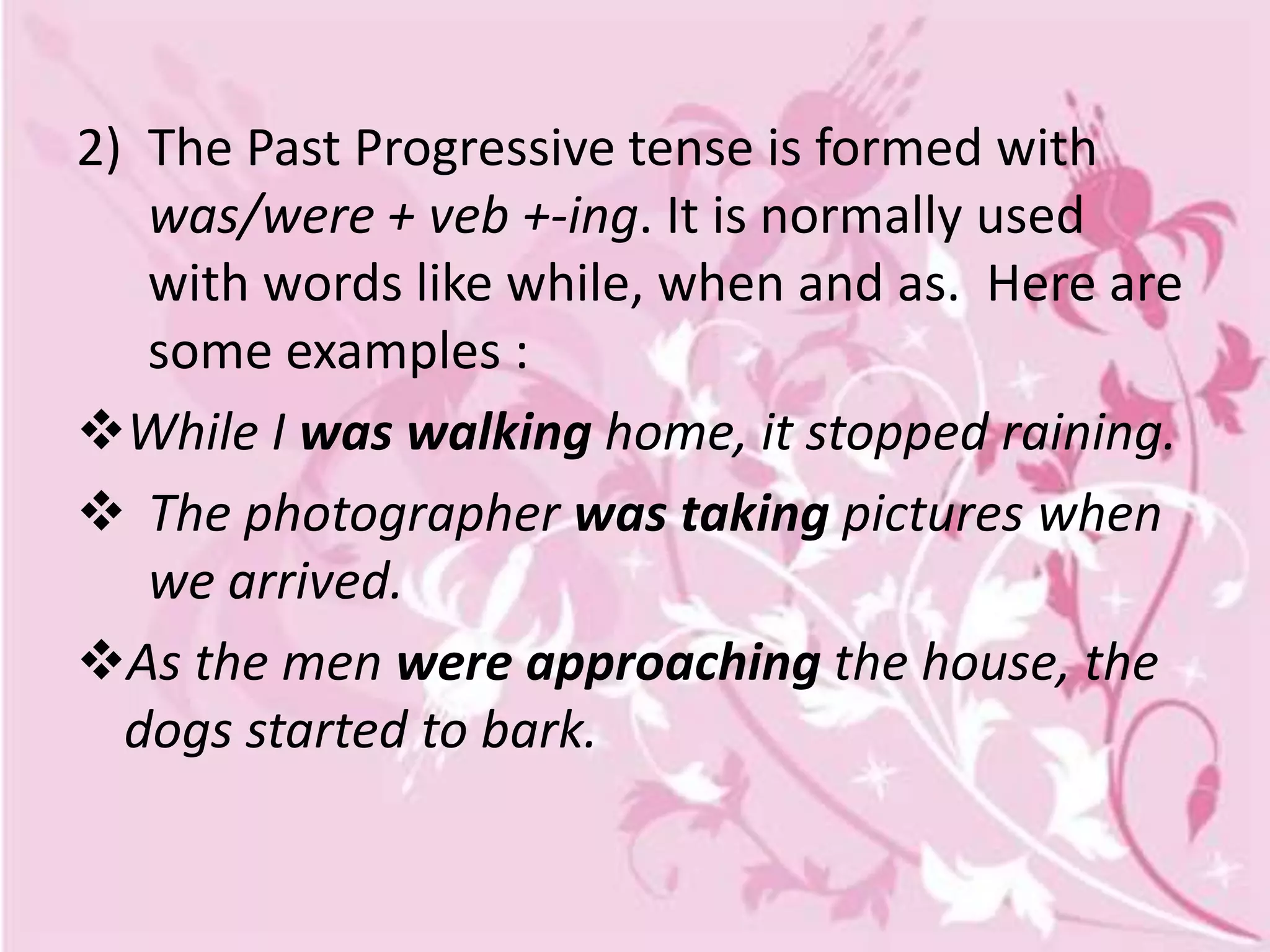 Progressive tenses presentation | PPTX