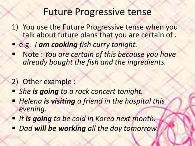 Progressive tenses presentation | PPTX