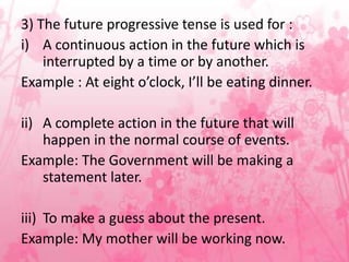 Progressive tenses presentation | PPTX
