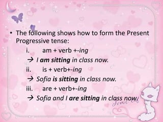 Progressive tenses presentation | PPTX