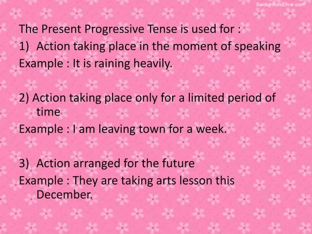 Progressive tenses presentation | PPTX