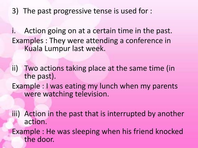 Progressive tenses presentation | PPTX