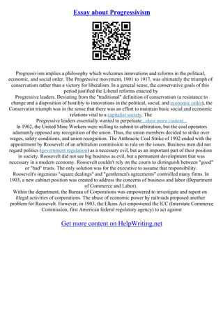 Progressivism Essay | PDF | Education