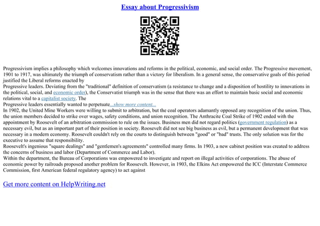 Progressivism Reflection | PPT