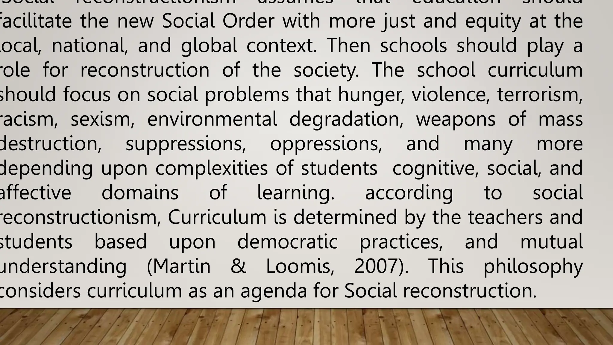 PROGRESSIVISM, THE PROGRESSIVISM CURRICULUM, RECONSTRUCTIONISM THE ...