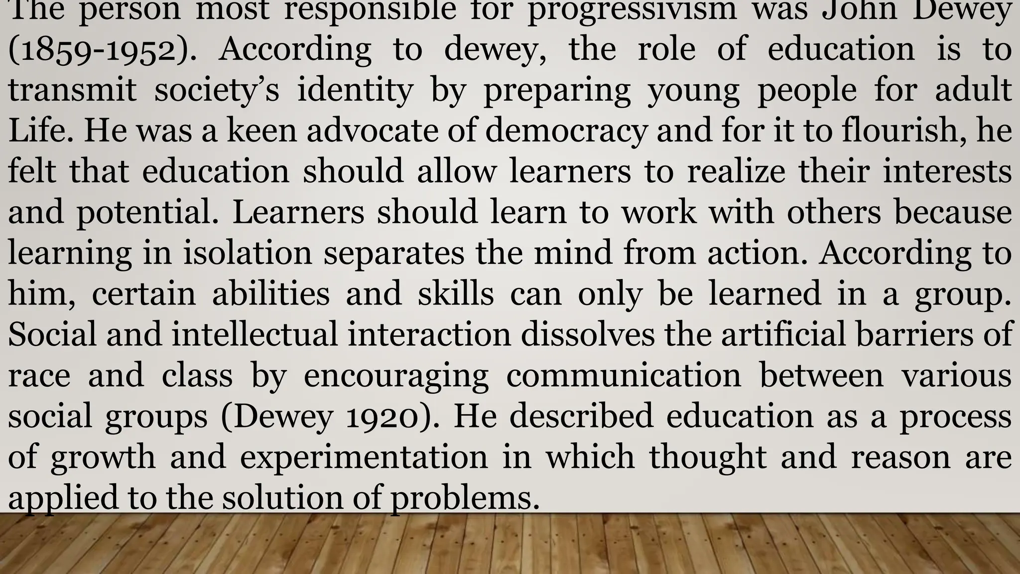 PROGRESSIVISM, THE PROGRESSIVISM CURRICULUM, RECONSTRUCTIONISM THE ...