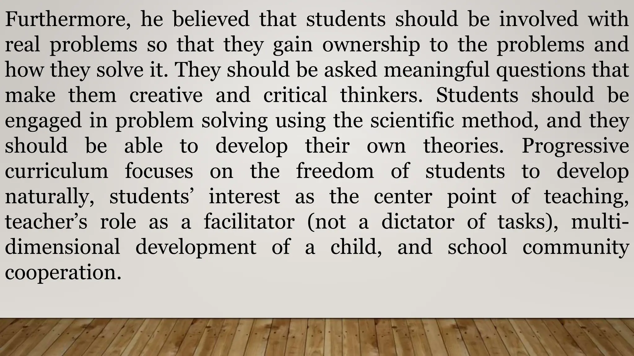 PROGRESSIVISM, THE PROGRESSIVISM CURRICULUM, RECONSTRUCTIONISM THE ...