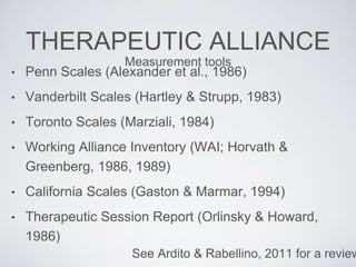 Progress Monitoring and Therapeutic Alliance in Mental Health Therapy ...