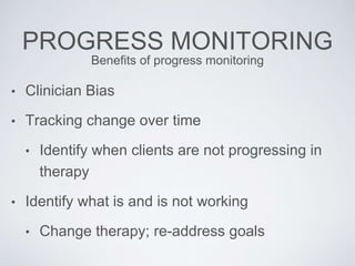 Progress Monitoring and Therapeutic Alliance in Mental Health Therapy ...