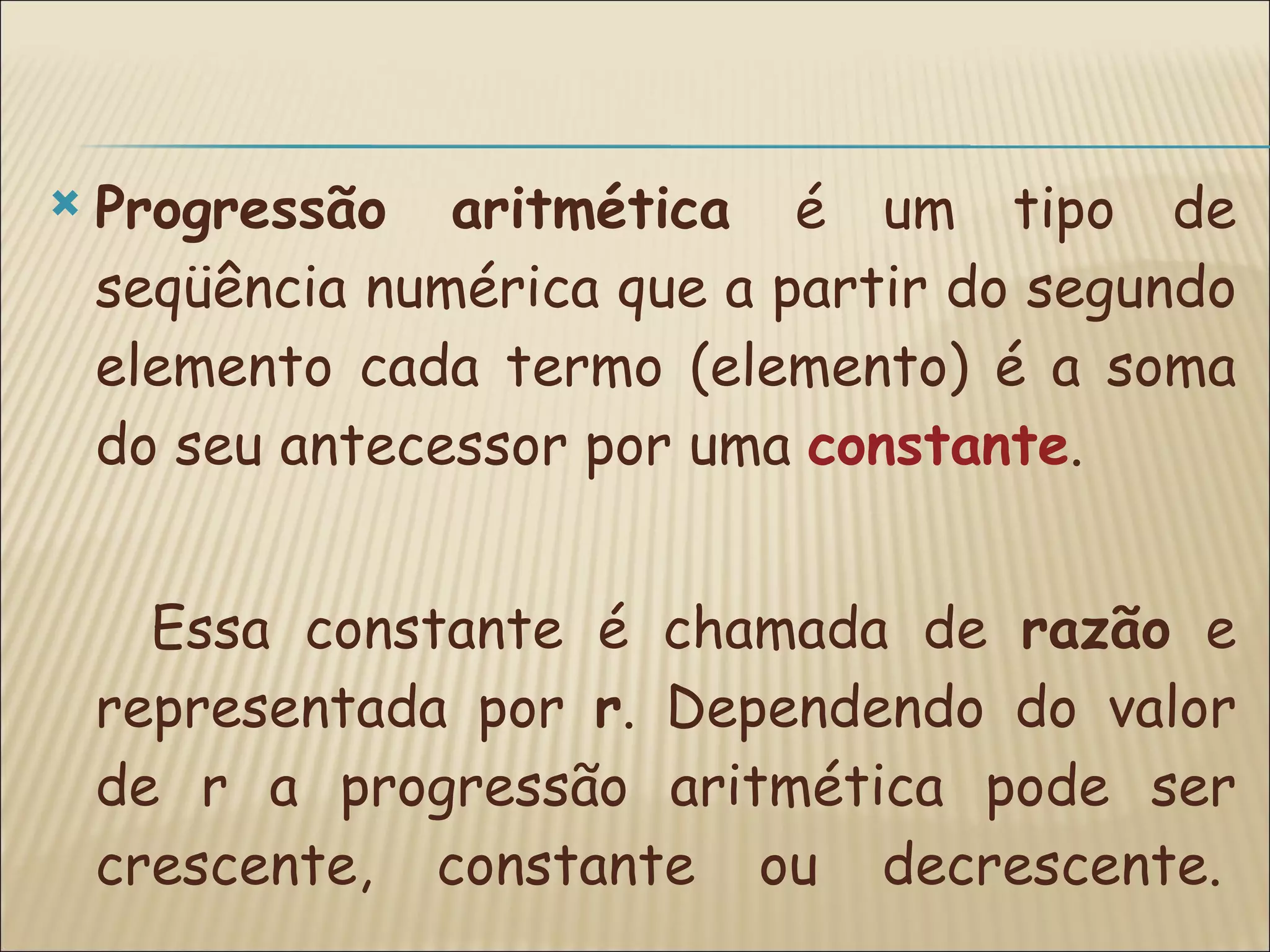 Progressão aritmética e geométrica
