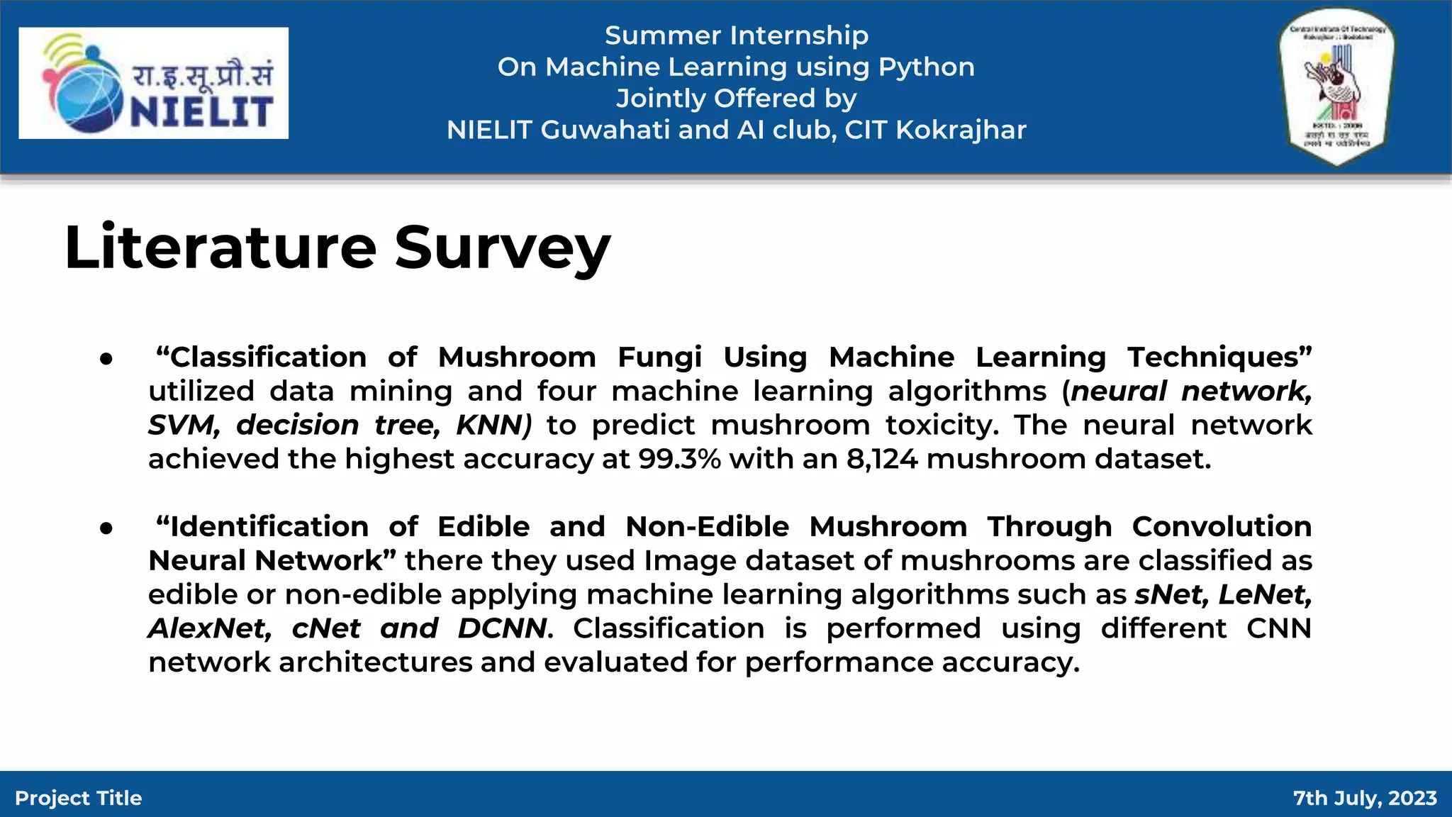 Mushroom Classification Using Machine Learning Ppt 