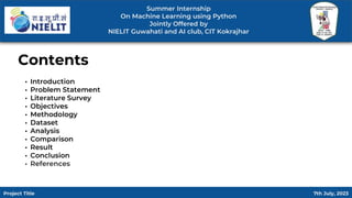 mushroom classification using machine learning | PPTX