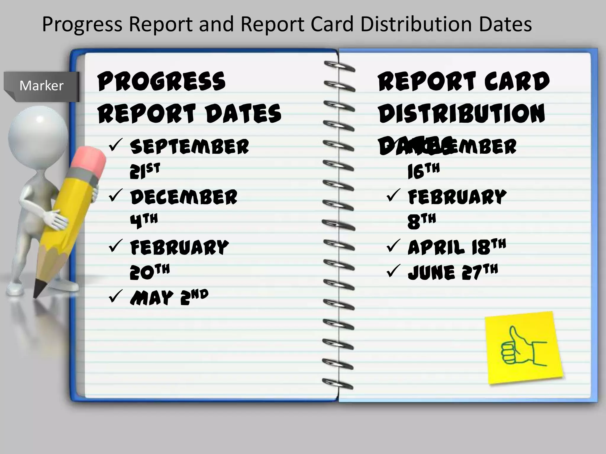 Progress report and report card dates | PPTX
