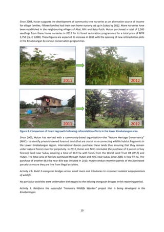 Progress report HUTAN july-december 2012 | PDF