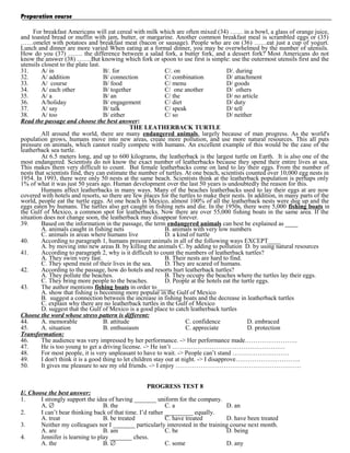 Progress test6 10(3) - Trung tâm Luyện thi Đại học QSC-45 | PDF