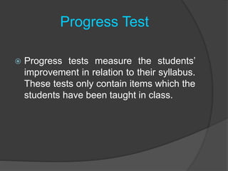 Progress test rubrics | PPTX