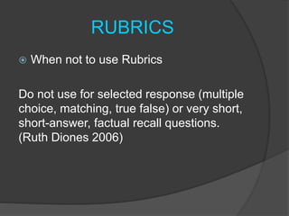 Progress test rubrics | PPTX