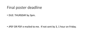 Progress with posters | PPT