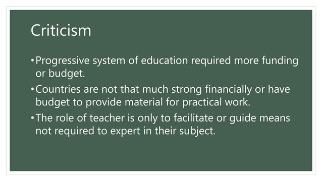 Progressivism concept of Education | PPTX | Primary Education | Education