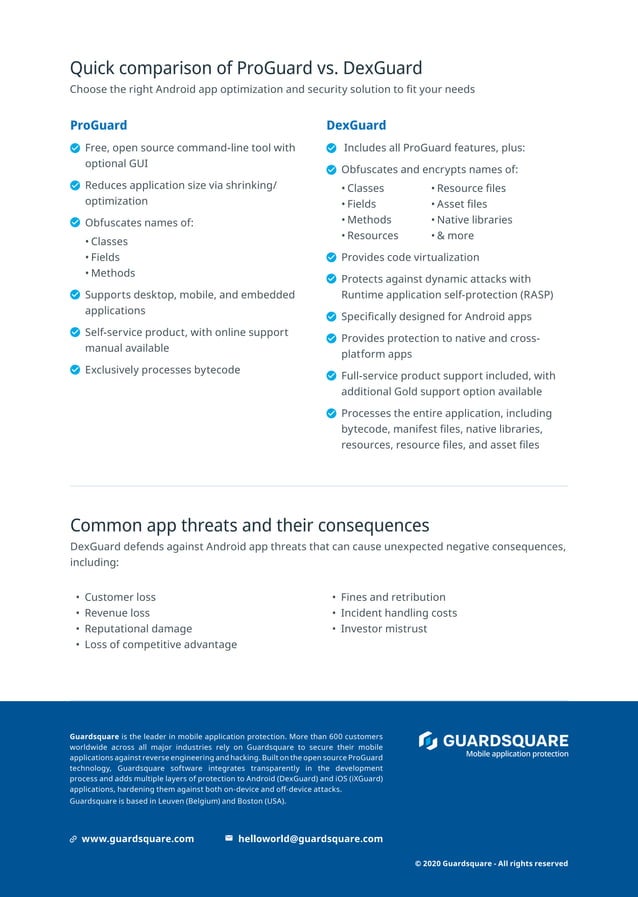 ProGuard vs DexGuard | PDF