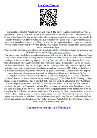 Pro Gun Essay | PDF | Arms & Ammunition | Sensitive Topics
