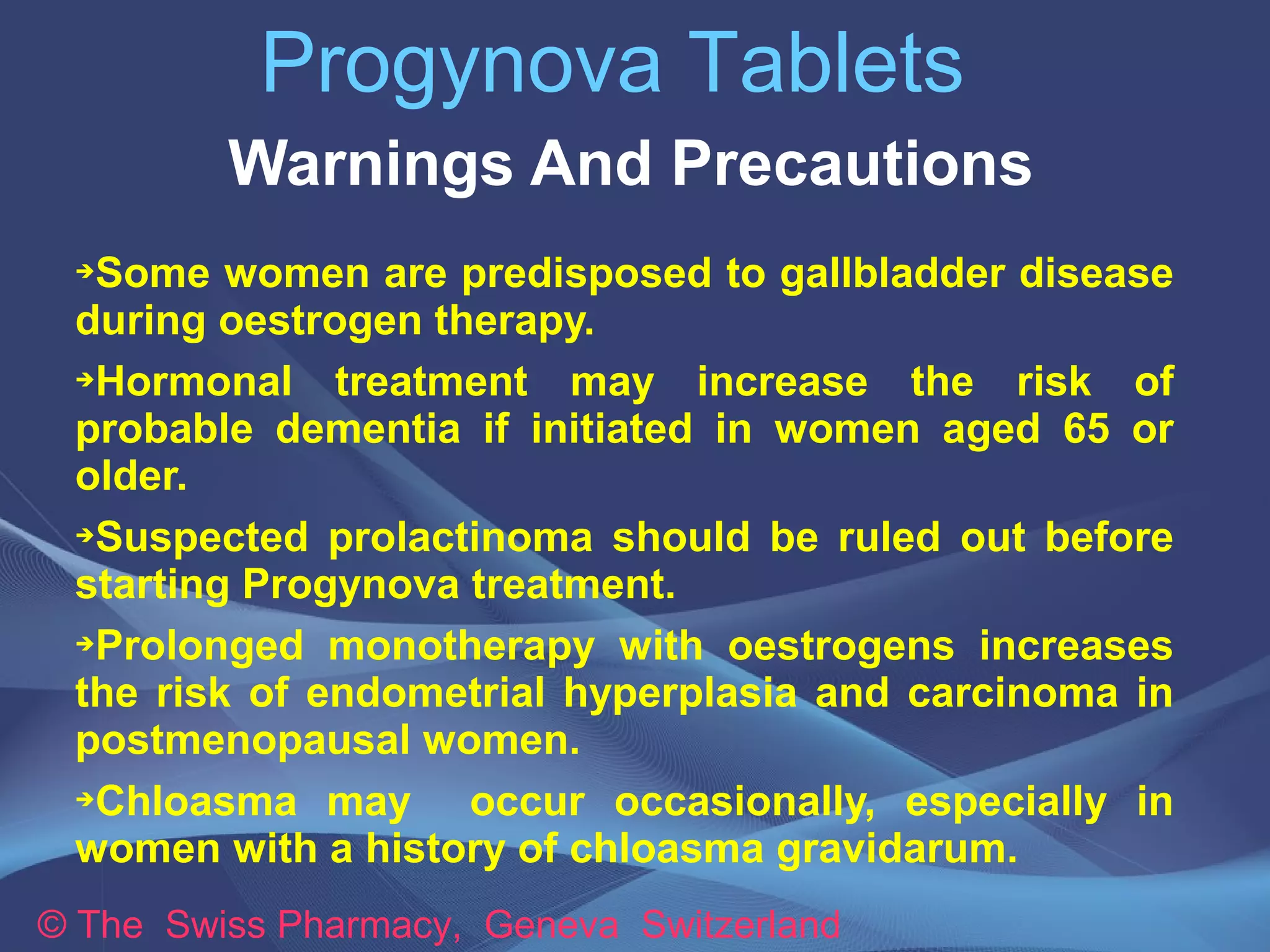 Progynova Tablets for Treatment of Oestrogen Deficiency | ODP